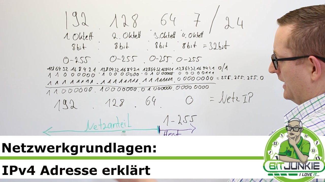 IPv4 Adresse einfach erklärt, ip und Subnetzmaske erklärt - https://www.bitjunkie.org